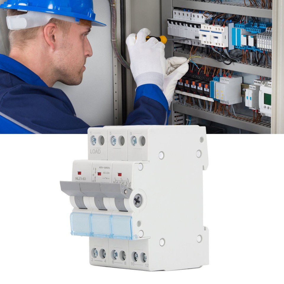63A Dual Power Manual Transfer Switch DIN Rail Mount 3P Interlock ...
