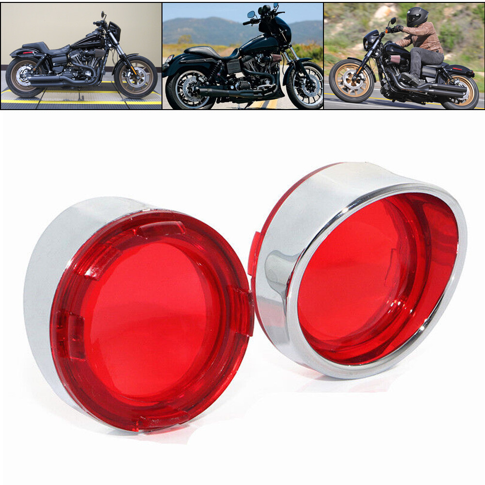 Turn Signal Light Cover 1 Pair Red Lens Fit For Harley SuperLow XL883L ...