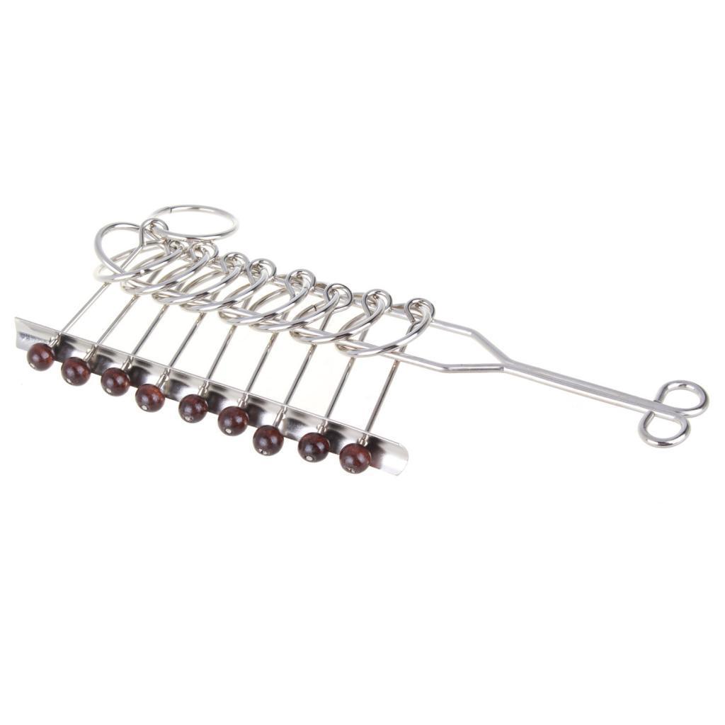 Chinese Ring Puzzle Metal 9 Linked Rings Brain Teaser Game Educational ...