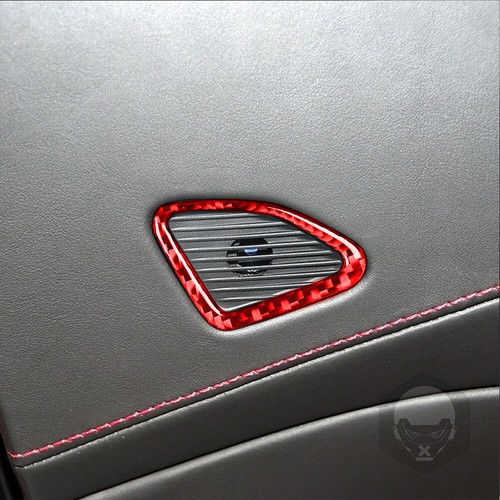 Red Carbon Fiber Door Horn Panel Cover Trim For Chevrolet Corvette C7 ...