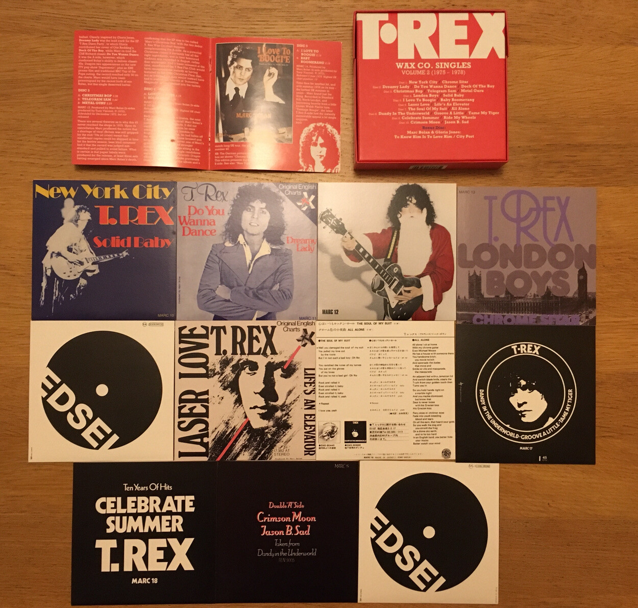 T. Rex ‎– Wax Co. Singles Volume 2 (1975 - 1978) RARE Limited 11 CD Box ...