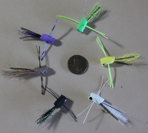 BLUEGILL FOAM POPPERS SIX COLORS SIZE 10 TROUT FLIES FLY FISHING | eBay