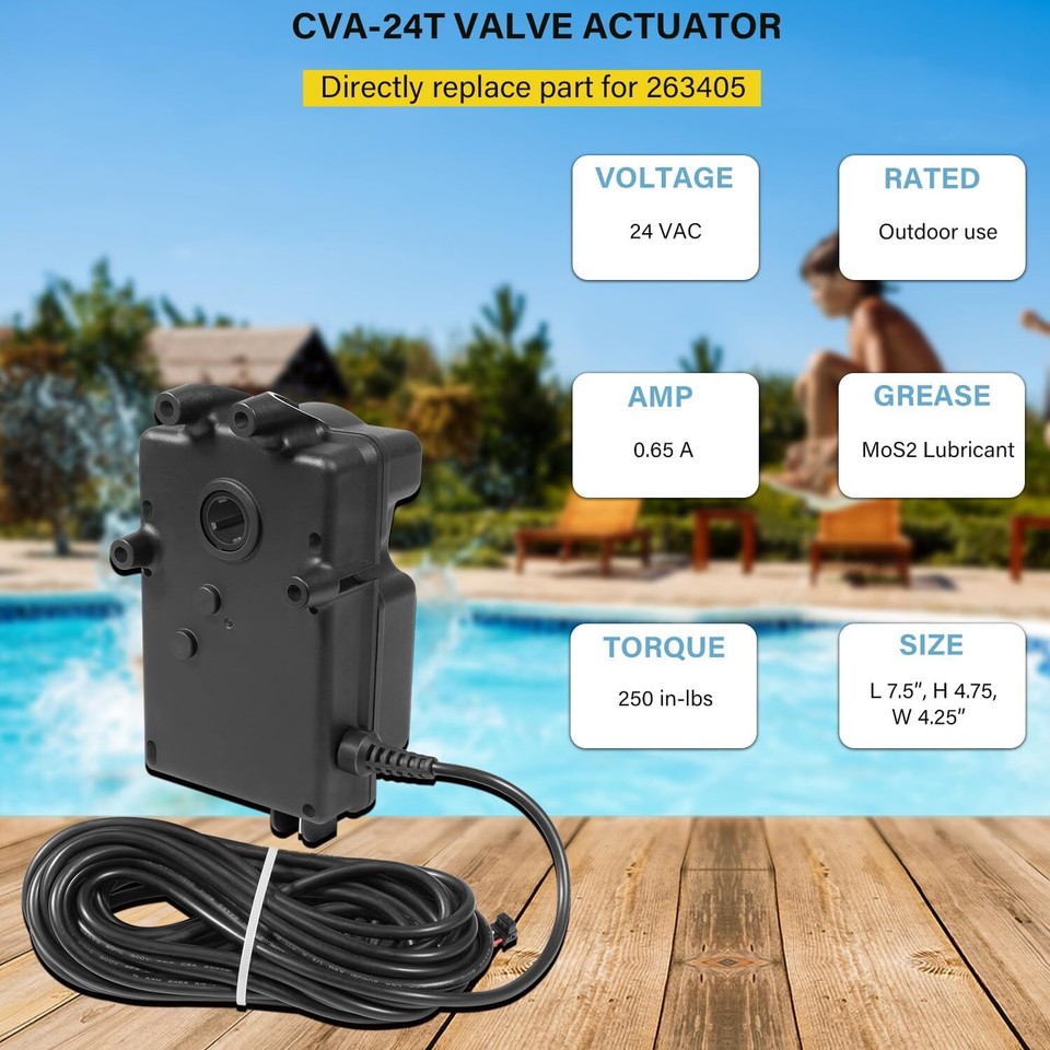 CVA-24T Valve Actuator 3 Port 24V for Pentair Compool Ortega Jandy Pool ...