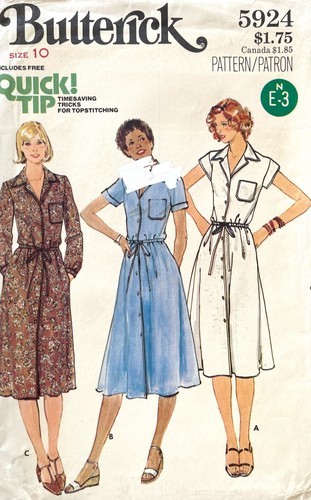 1970's Butterick Misses' Dress Pattern 5924 Size 10 UNCUT | eBay
