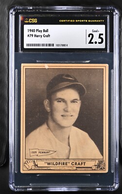 1940 Play Ball R335 #79 Harry Craft Cincinnati Reds - CSG 2.5 Good+ | eBay