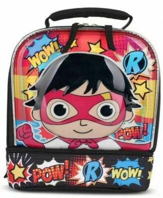Ryan's World Lunch Tote Big Face Lunchbox Insulated Lunch Bag Box 8x9 ...