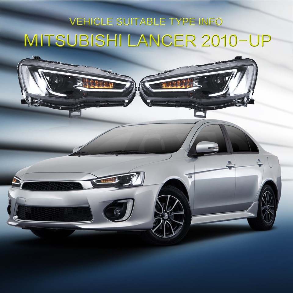 VLAND LED Headlights Audi Style For 2008-2017 Mitsubishi Lancer /Evo X ...