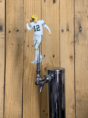 Green Bay PACKERS Beer Keg Tap Handle Aaron Rodgers Football Fist White ...