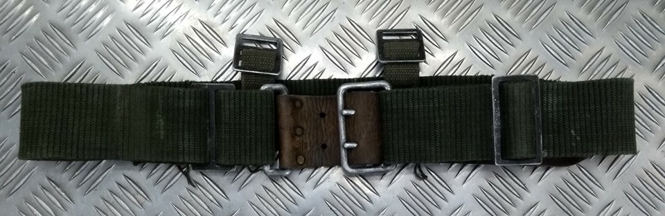 Genuine Vintage Military M39 M40 WWII Type Webbing Belt Leather Canvas ...