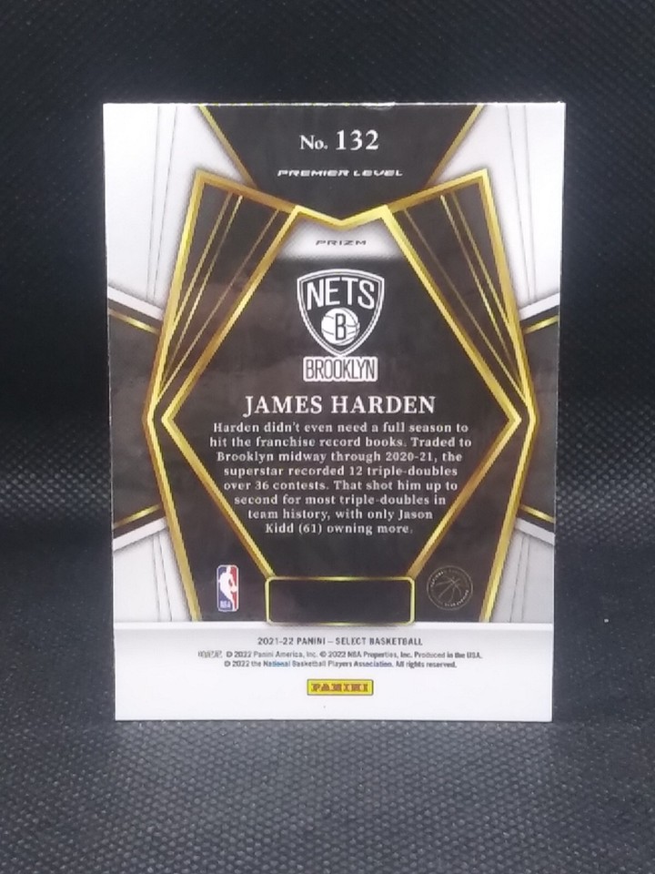 2022 Panini- Select Basketball #132 James Harden Blue Shimmer Premier ...