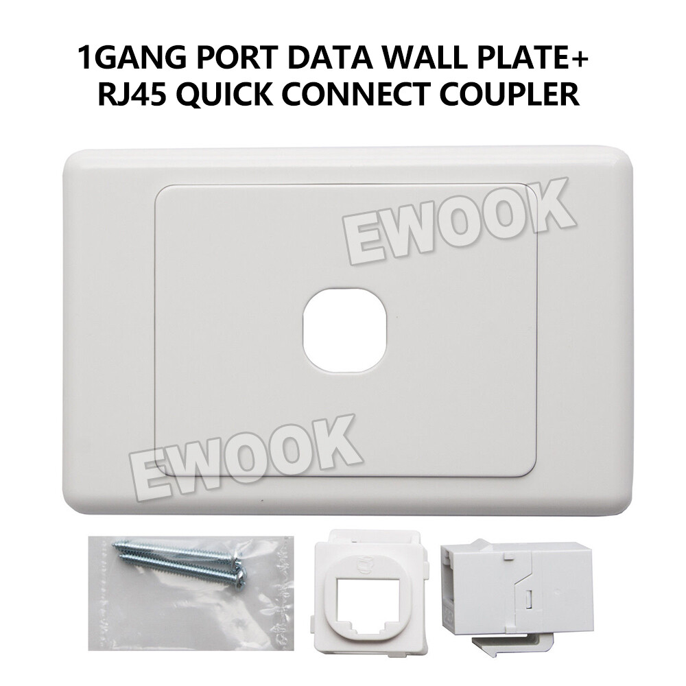Single Gang 1 Port Wall Plate outlet Clipsal Style RJ45 Cat 6 Data ...