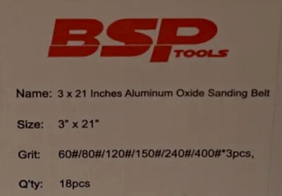 BSP Tools 18pc Oxide Sanding belts - New - Sealed | eBay