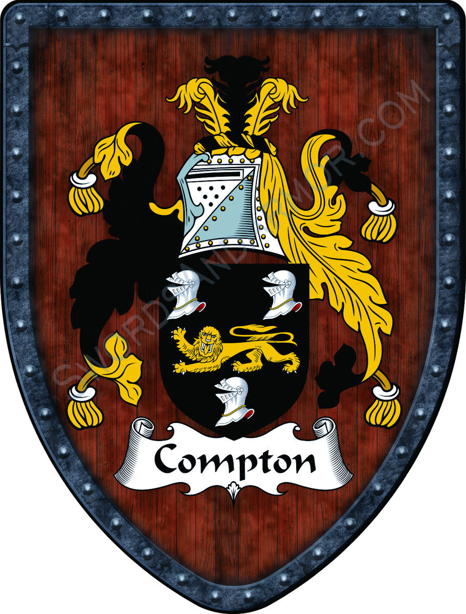 Compton Coat of Arms Custom Family Crest , Hanging Wall Shield SH503P ...