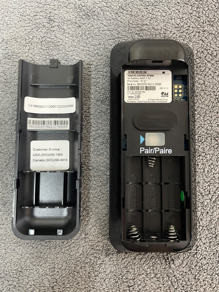 TempurPedic Sealy Bed EASE Remote Control JLDK.30.03.24 RF399A Ergo 2.0 ...