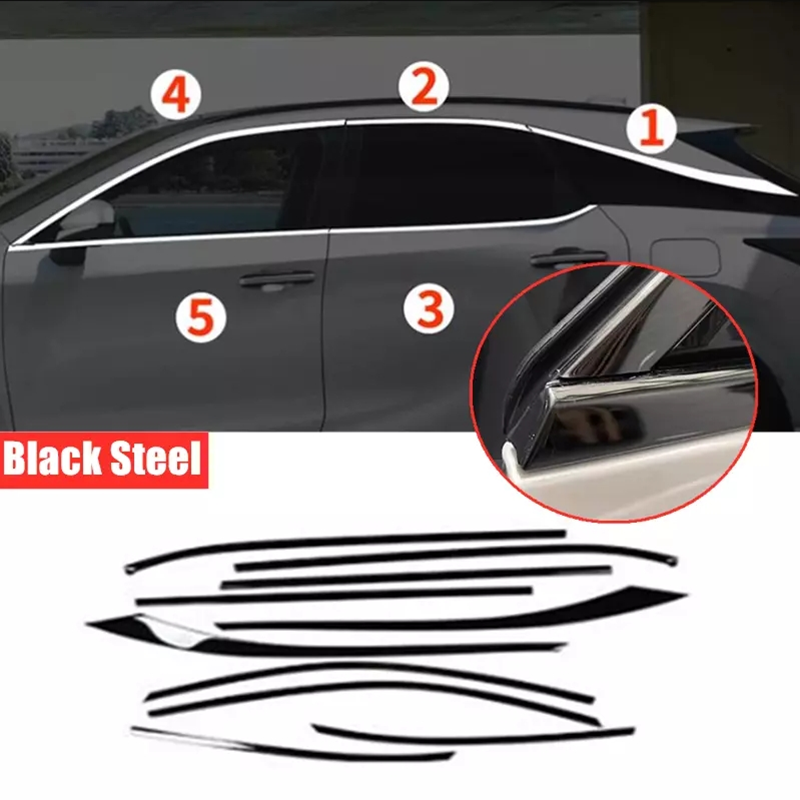Window Strip Cover for 2022-2025 Lexus RX 350H 450h 500H Black Car ...
