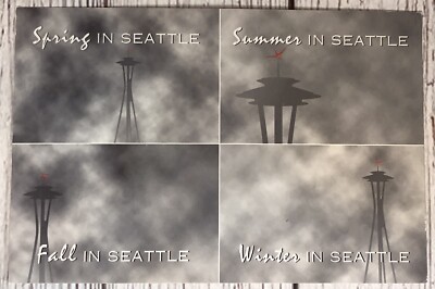 Four Seasons In Seattle Washington Humor Space Needle Postcard | eBay