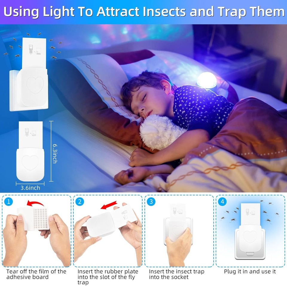 Indoor Flying Insect Trap – UV Night Light Bug Catcher | eBay