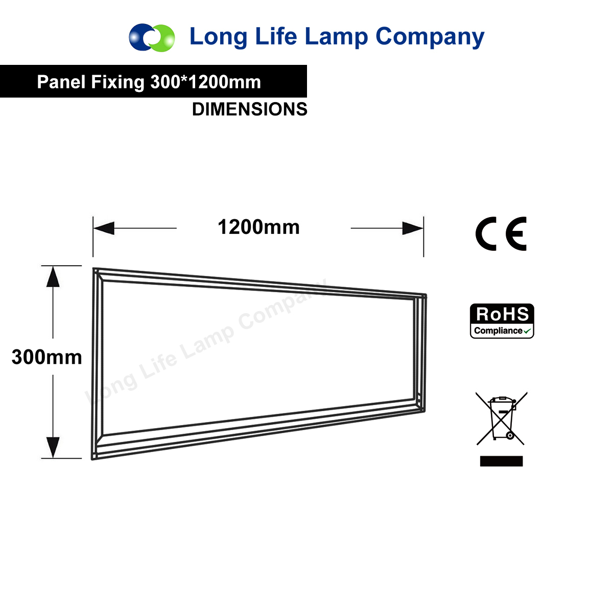 Surface Mount Kit for 1200 x 300 LED Ceiling Panel Box Frame White Body ...