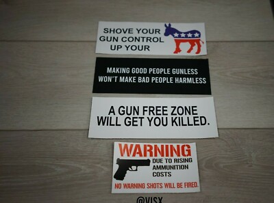 (4) Gun 2nd Amendment Variety Pack Funny Sticker Decal JDM Joke Funny ...