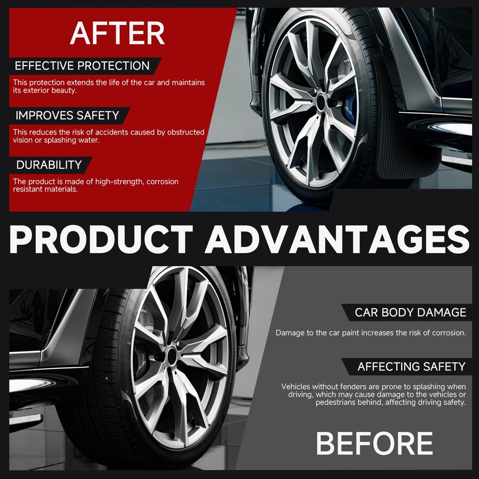 4 PCS Car Mud Flaps Fender Splash Guards Mudflap Mudguards For Chrysler ...