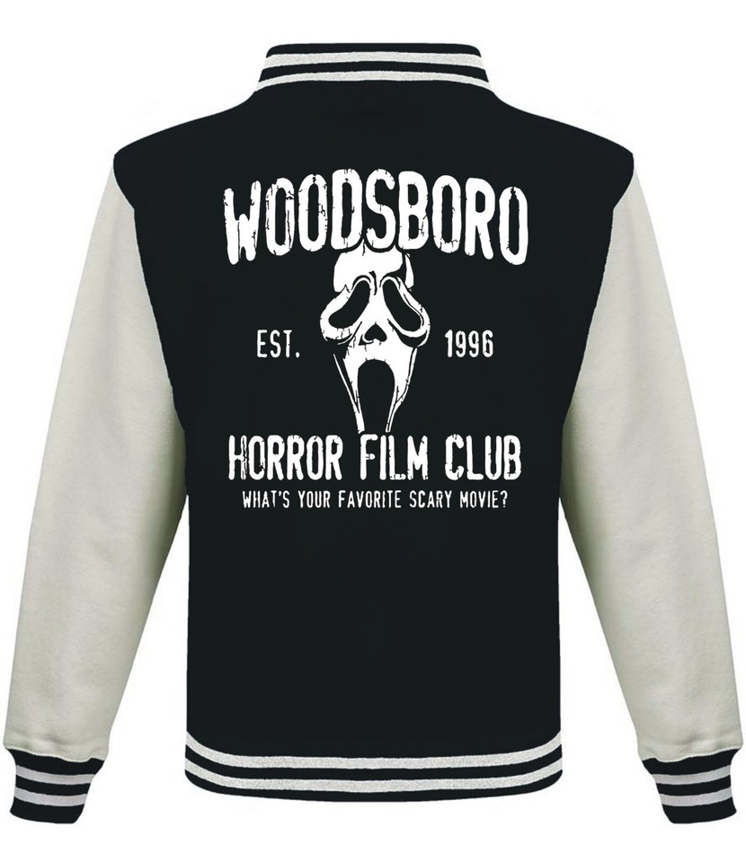 SCREAM "WOODSBORO HORROR FILM CLUB" VARSITY JACKET | eBay