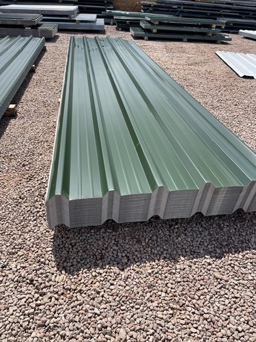 Non drip polyester coated juniper green box profile roofing sheets 14ft ...