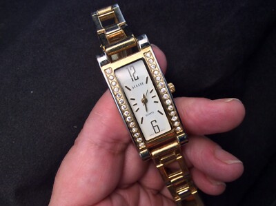 Decade Women's Gold Tone Open Link Bracelet Quartz Watch With ...