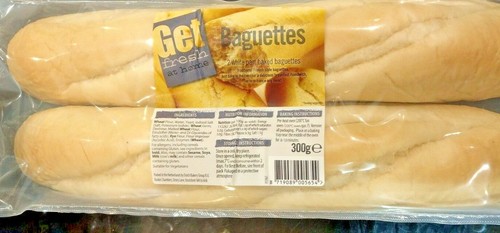 PART baked FRENCH White BAGUETTE, BREAD LOAF 300g 2 pack, suitable ...
