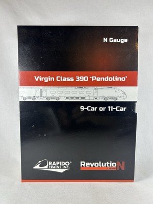 N Revolution DCC Ready Class 390 Pendolino Virgin 9 Car Set 390001 ...