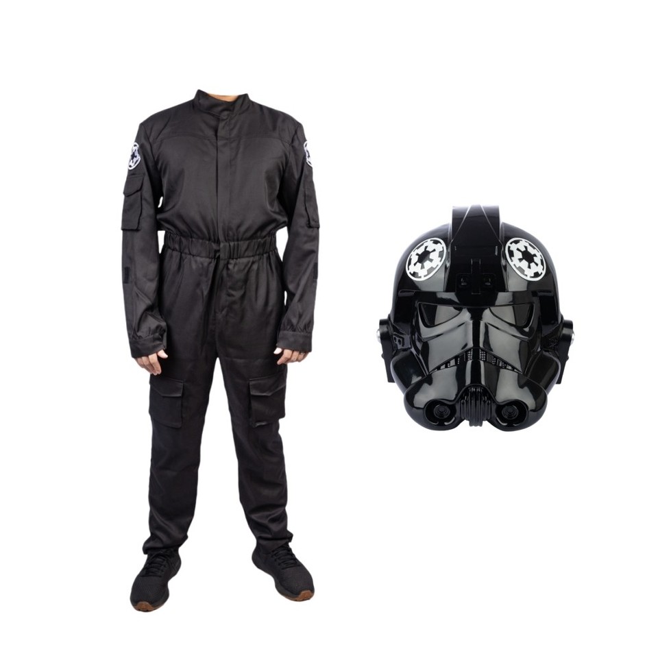 Star Wars Imperial Tie Fighter Pilot Cosplay Costume & Helmet Uniform ...