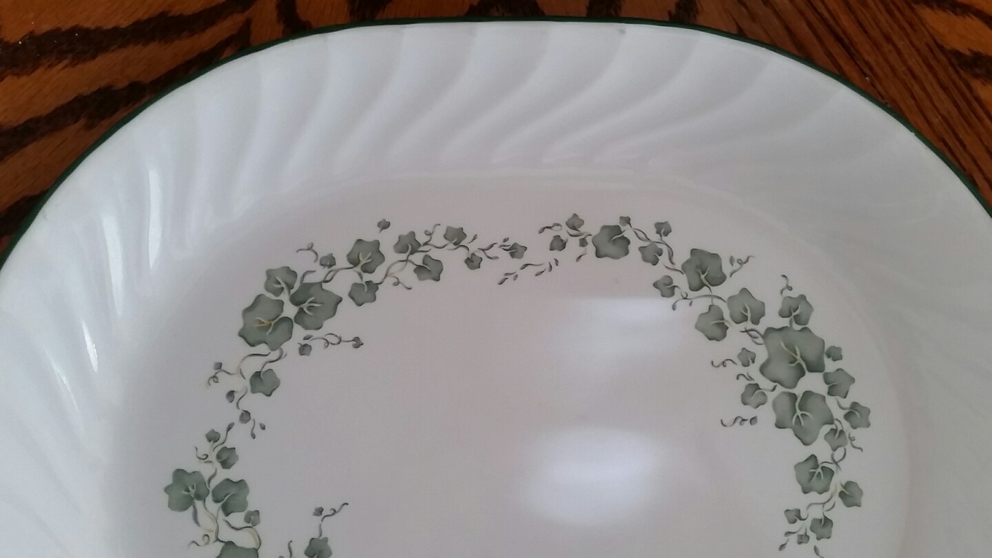 Corelle CALLAWAY Platter Oval 12" Serving Green Ivy White Swirl | eBay