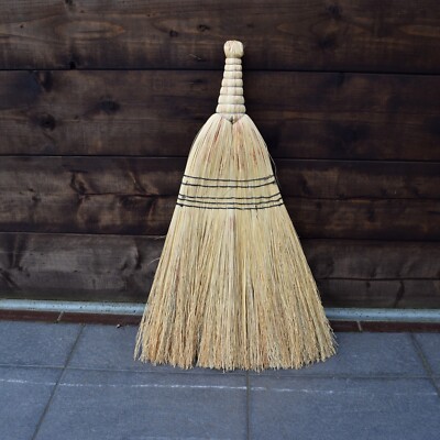 Traditional Rice Straw Broom 70 cm / 27.5" Hand Brush Garden Yard Patio ...