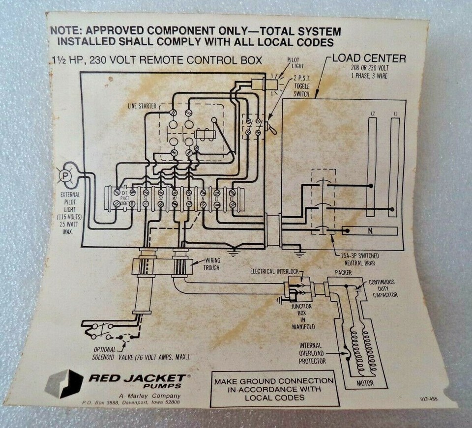 Red Jacket Pumps Control Box pn 880-032 | eBay