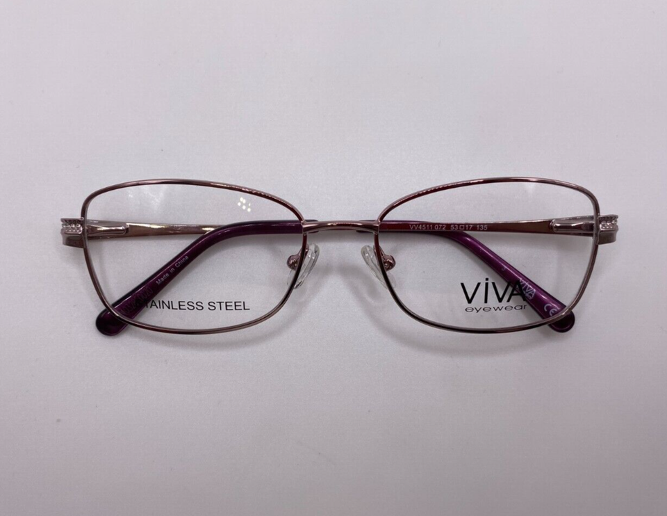 VIVA Eyewear VV4511 072 Purple Lilac Metal Optical Eyeglasses Frame 53 ...