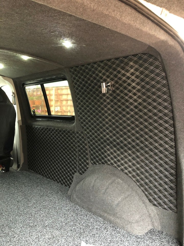 Hexagon stitch quilted seating vinyl, panel van lining,for campervan ...