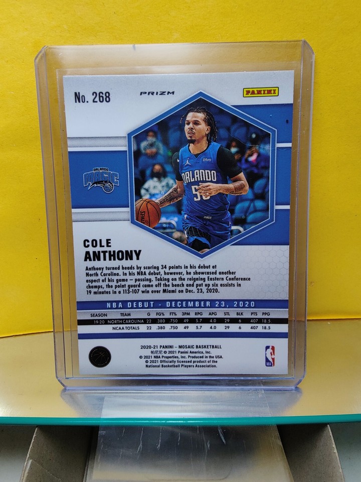 2020 Panini Mosaic Cole Anthony #268 NBA Debut Green Reactive | eBay
