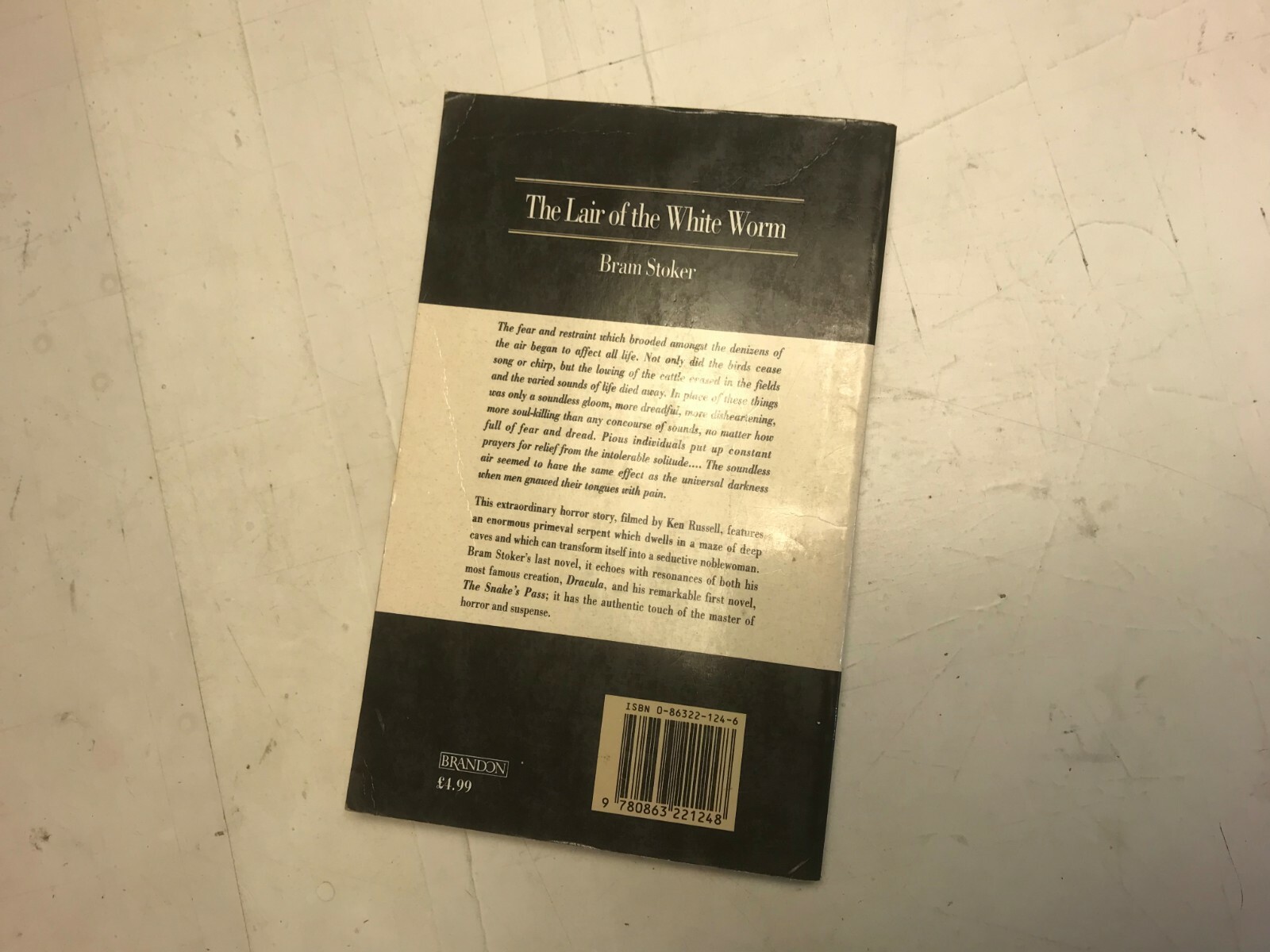lair of the white worm bram stoker gothic novel pb 1911 '91 softcover ...