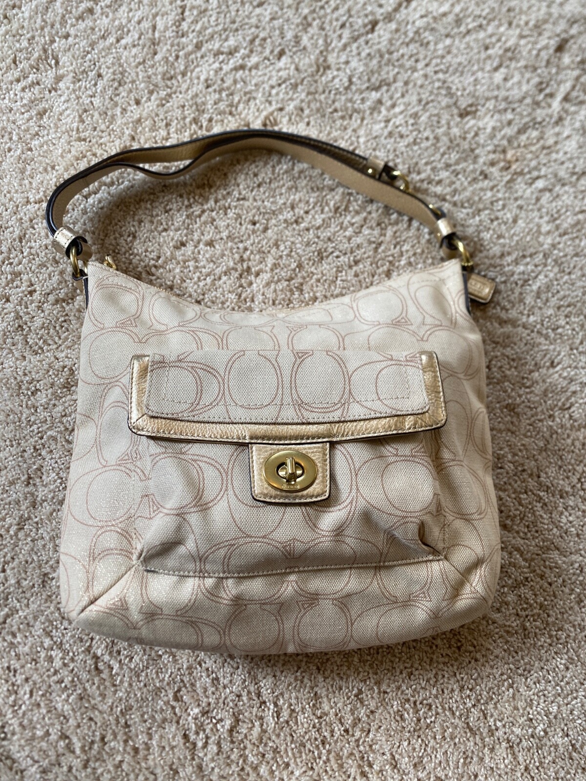COACH Signature Penelope Linen Leather Crossbody Shou… - Gem