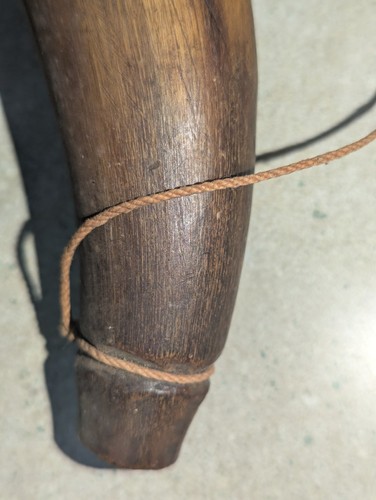 Vtg GUC Mid-Sz Powderhorn Real Horn Muzzle Loader Black Powder Carrier ...