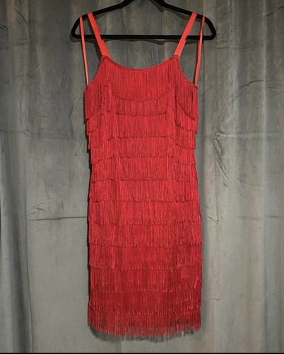 Lew Magram Collection Vintage Fringed Red Flapper Dress Tag Size 10 | eBay