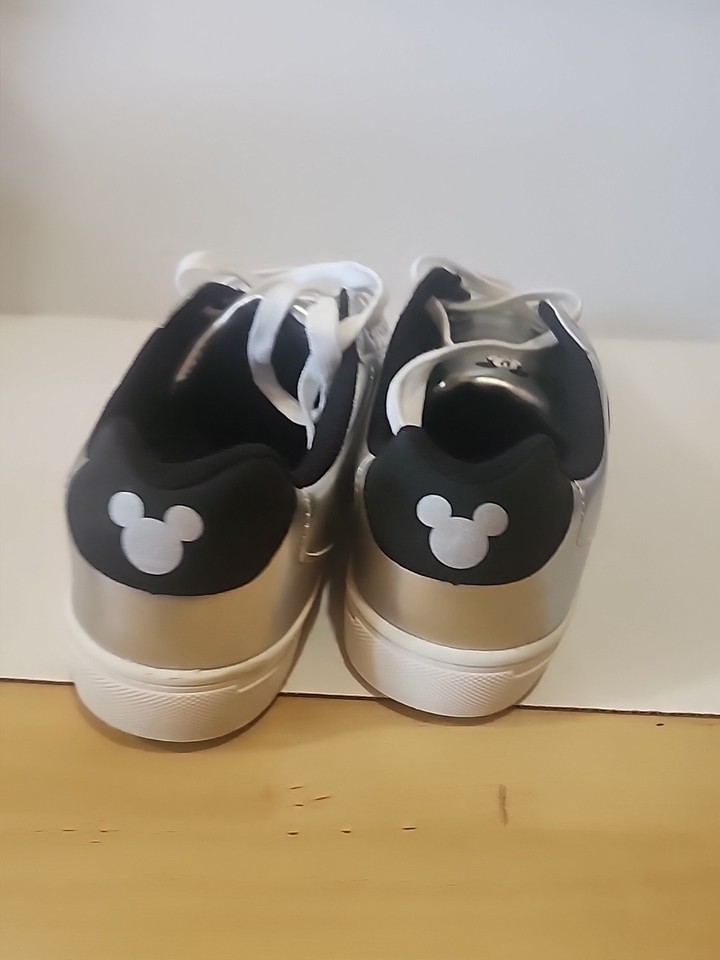 Disney Mickey Mouse Silver Sneakers Character Shoes Women's 9 ALDI ...