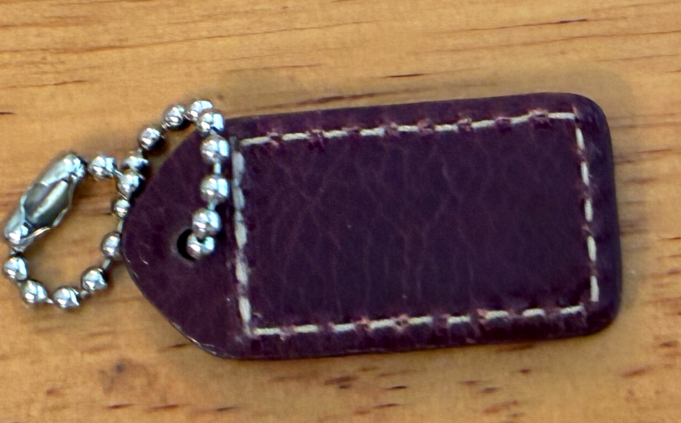 Coach Small Purple Leather Hang Tag, Bag Tag, Charm. ID 19 | eBay