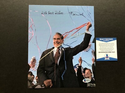 Bob Dole Rare! signed autographed US Senator USA 8x10 photo Beckett BAS ...