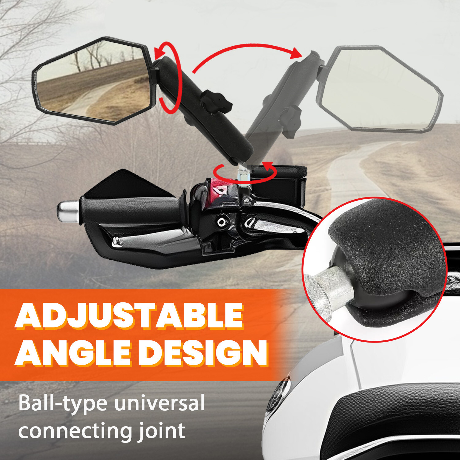 Foldable Adventure Motorcycle Rearview Side Mirrors For Suzuki Kawasaki ...