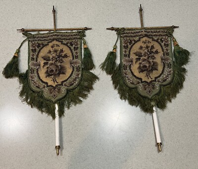 Rare Victorian Beaded & Needlework Antique Fire Face Screens. Early to ...