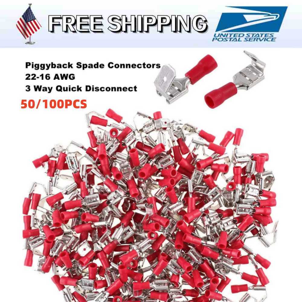 22 Gauge Wire 90pc Right Angle Spade Connector Kit - 22-10AWG Flag ...