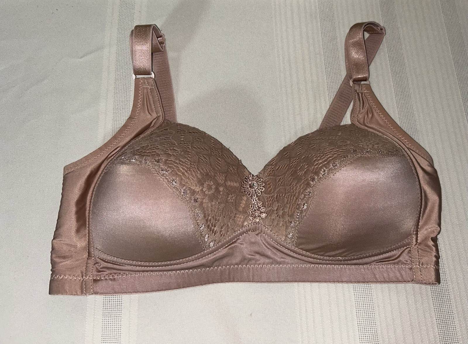 Prima Valentina Beige Wire Free Med Padding Lace Bra … - Gem