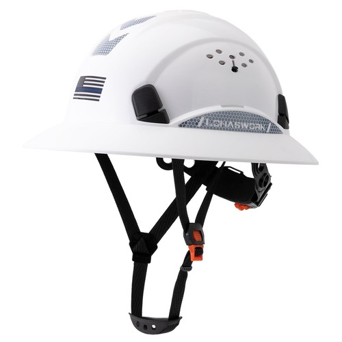Full Brim Hard Hat Construction OSHA Approved Vented Hard Hat Cascos De ...