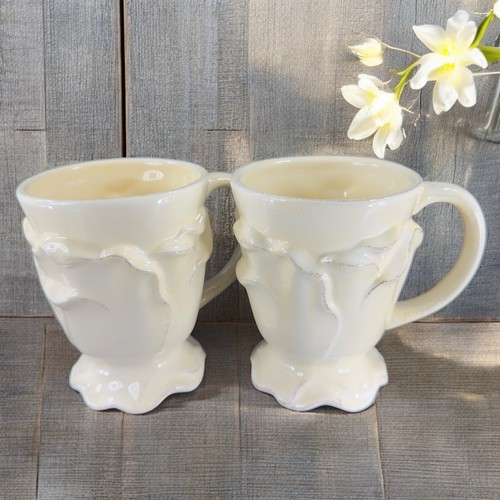Roscher Flower Antique Butter Yellow Coffee Mug Cup Flower Shape Mugs ...