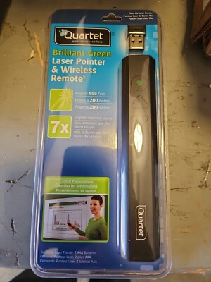 Quartet Brilliant Green Laser Pointer & Wireless Remote, Class 3a ...